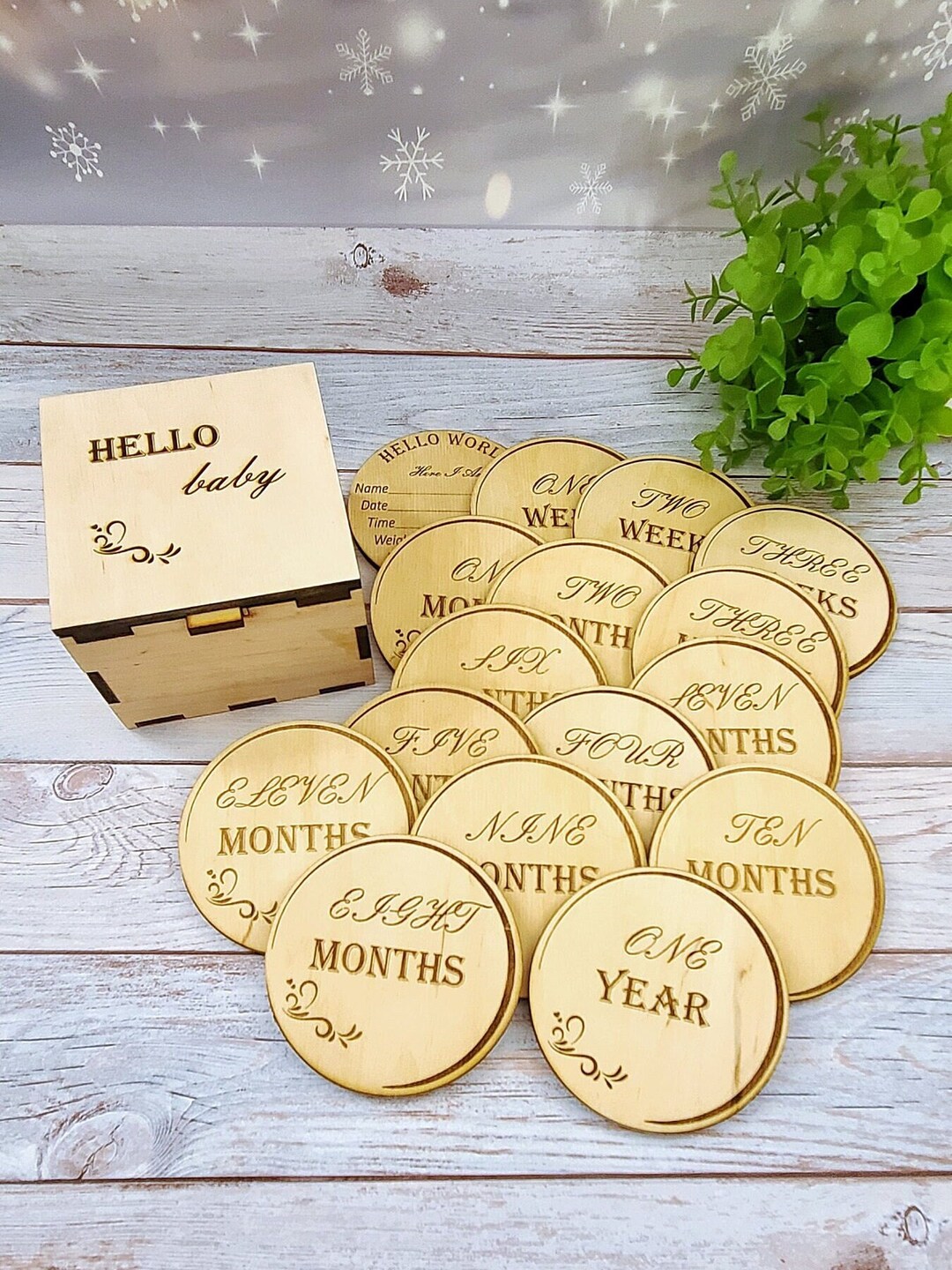 Wooden Baby Milestones Monthly Milestone Cards - Etsy