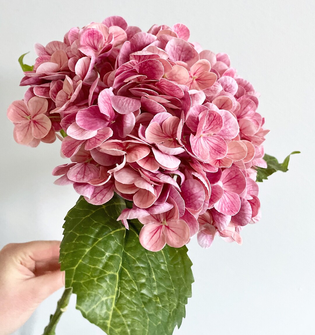 Artificial Pink Hydrangea, Faux Hydrangea Flower, Large Real Touch Fake ...