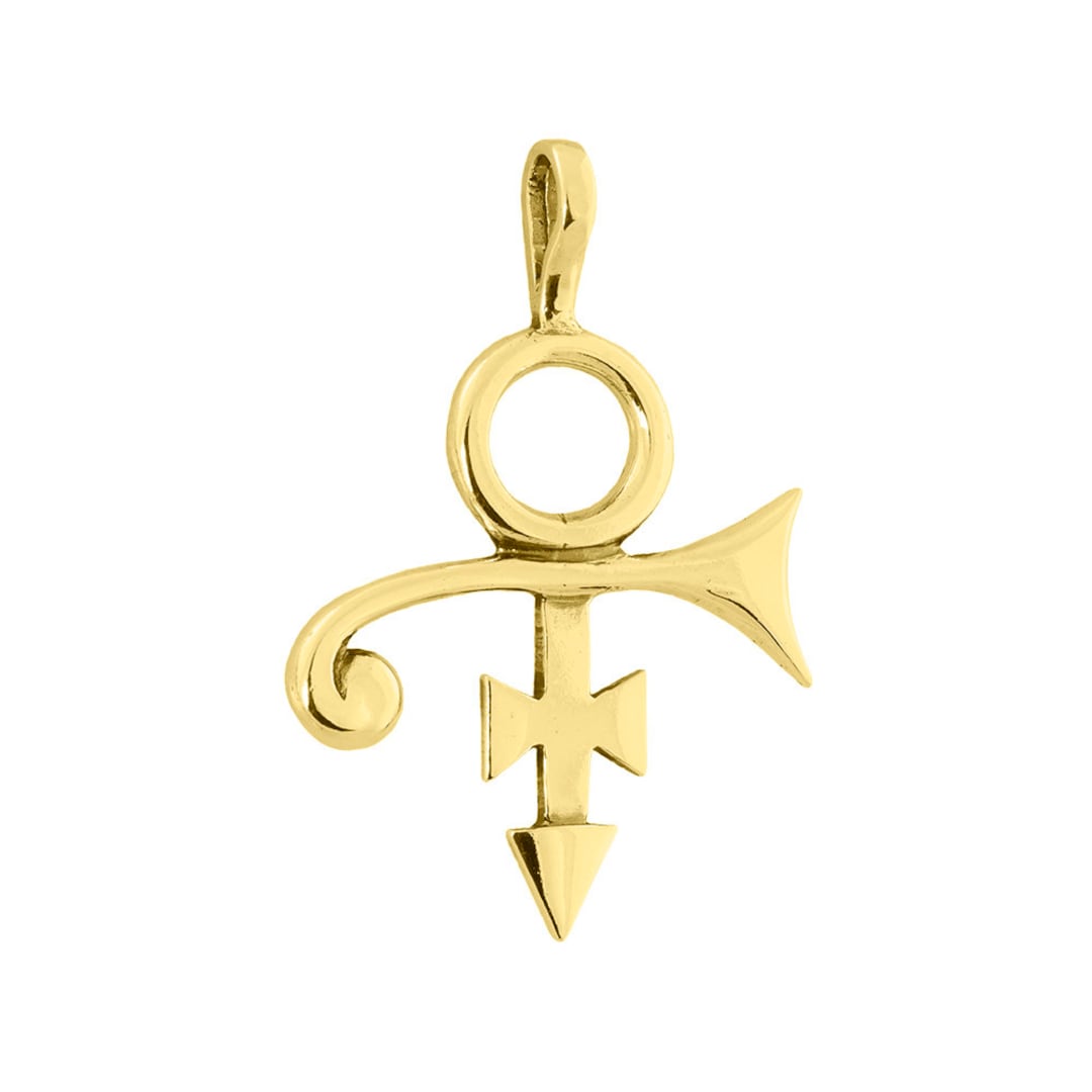 Gold-plated Prince Love Symbol Pendant: 925 Silver Unisex Charm - Etsy