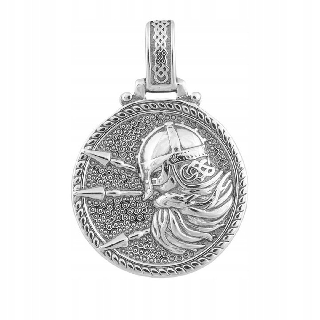 Sterling Silver Norse Viking Pendant - Bravery Medallion Necklace - Etsy