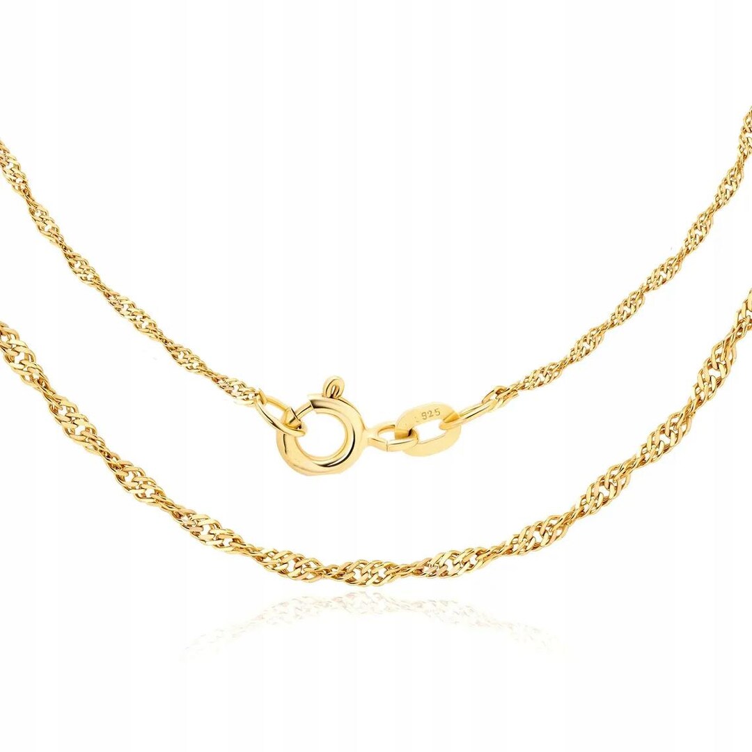 Gold-plated Singapore Chain: Shimmering Twisted Link Silver Chain - Etsy