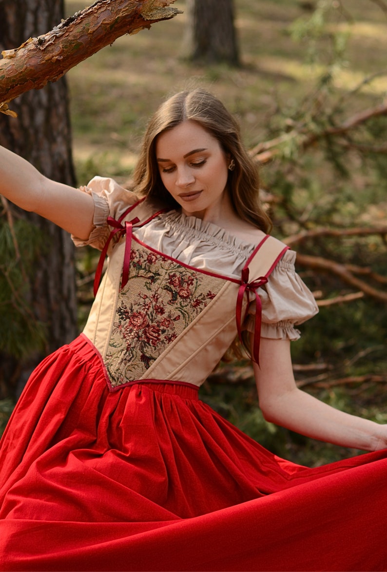 Renaissance Corset Top, Reversible Corset Cottagecore, Custom Plus Size ...