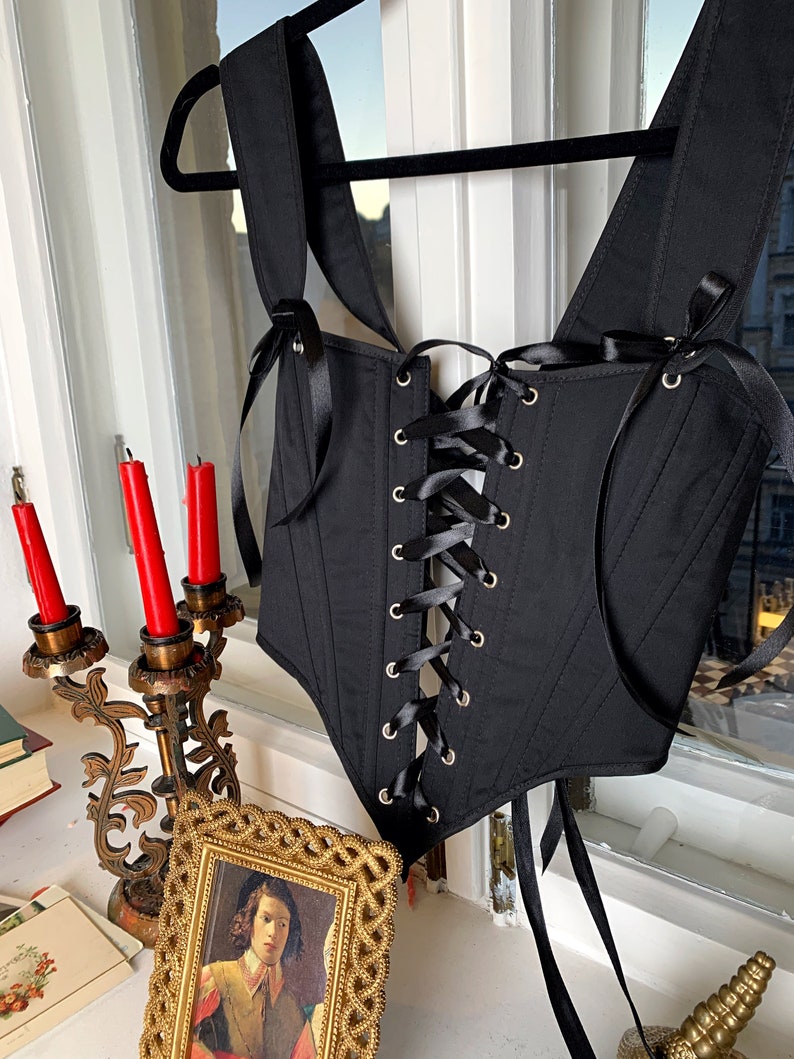 Corset Top, Renaissance Corset, Black Ren Faire Corset, Plus Size ...