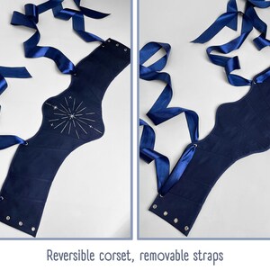 Reversible Corset Belt, Celestial Corset With Straps, Ren Faire ...