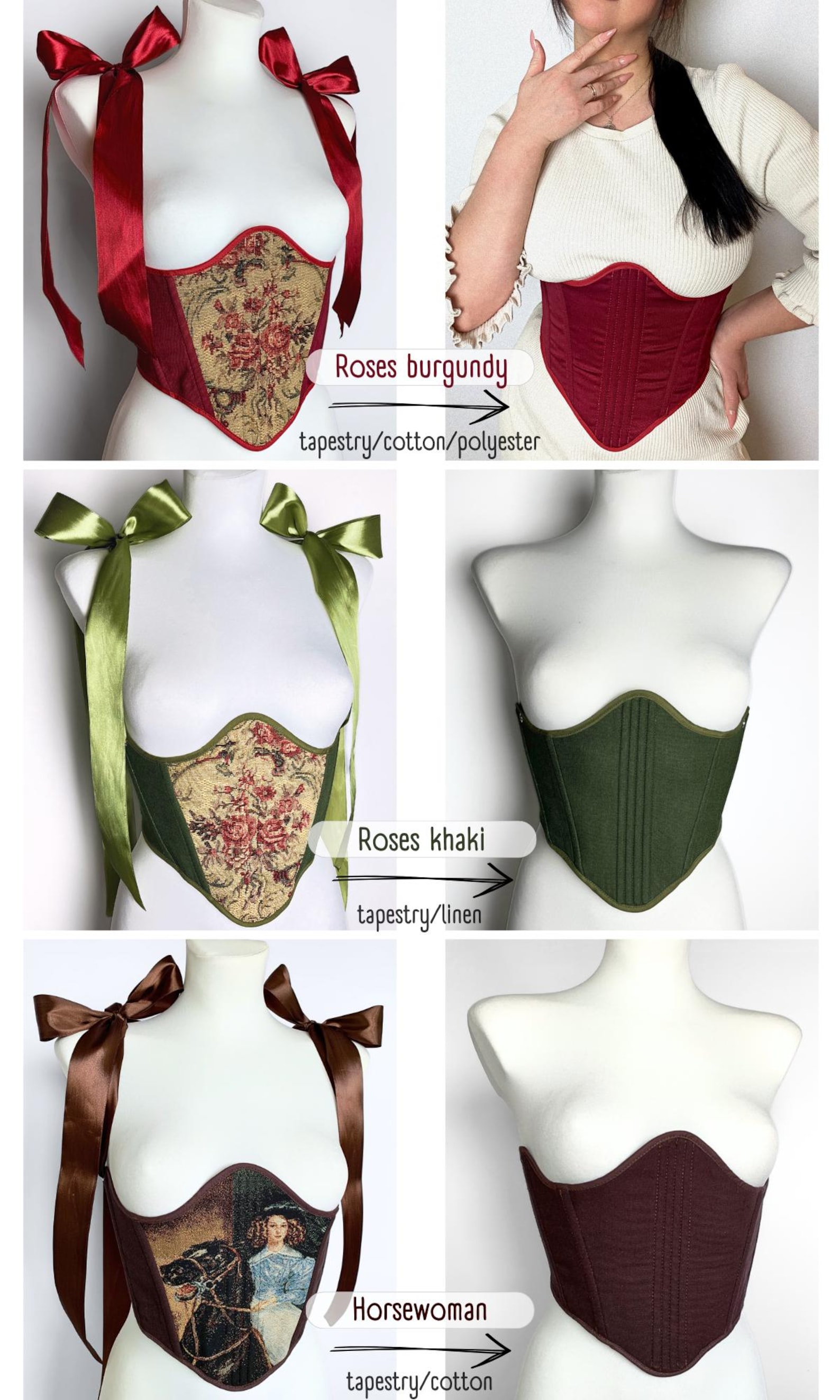 Reversible Underbust Corset, Tapestry Corset Belt, Vampire Renaissance ...