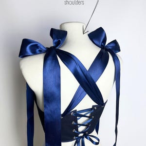 Underbust Corset Belt, Celestial Embroidered Corset, Royal Blue Corset ...