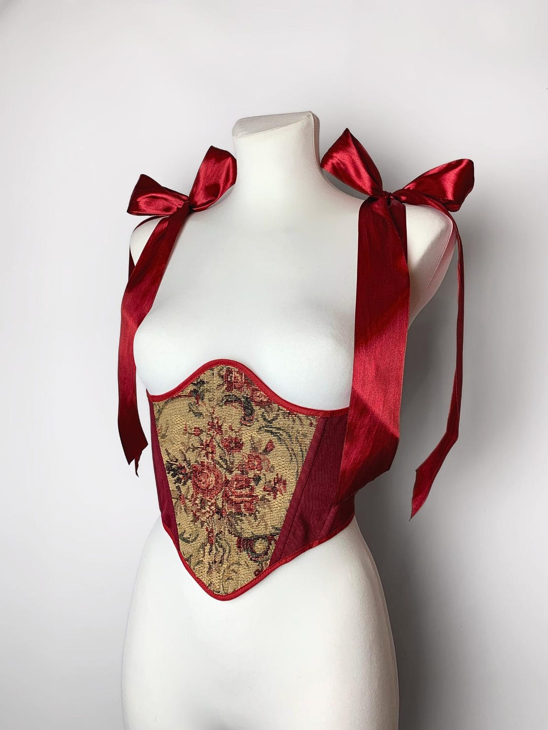 Reversible Corset Belt, Underbust Corset, Renaissance Tapestry Corset ...