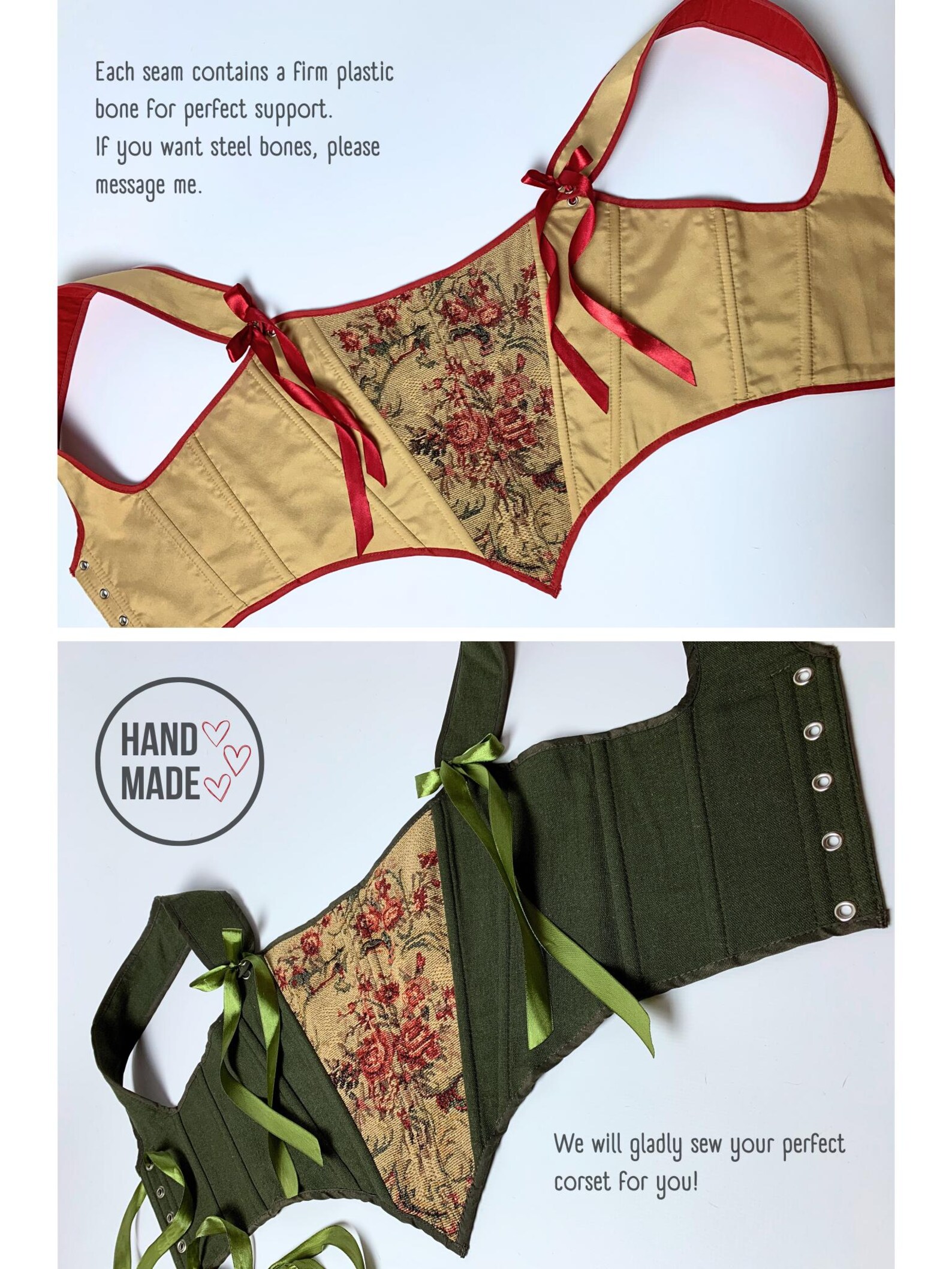 Tapestry Corset Top, Ren Faire Cottage Core Corset, Renaissance Corset ...
