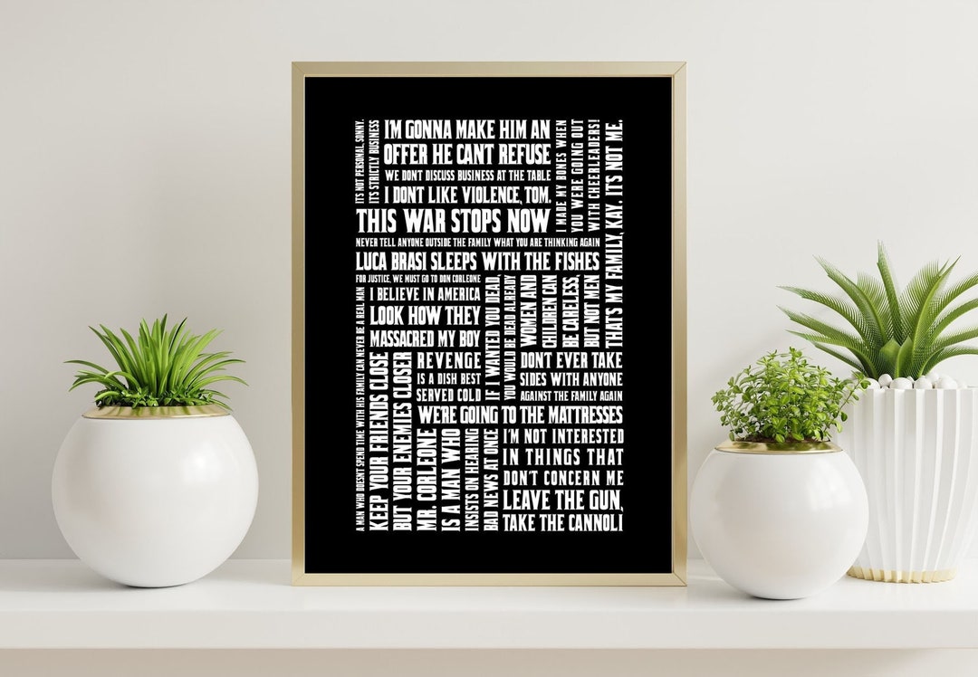 Godfather Word Art Print Movie Inspired Print Printable - Etsy