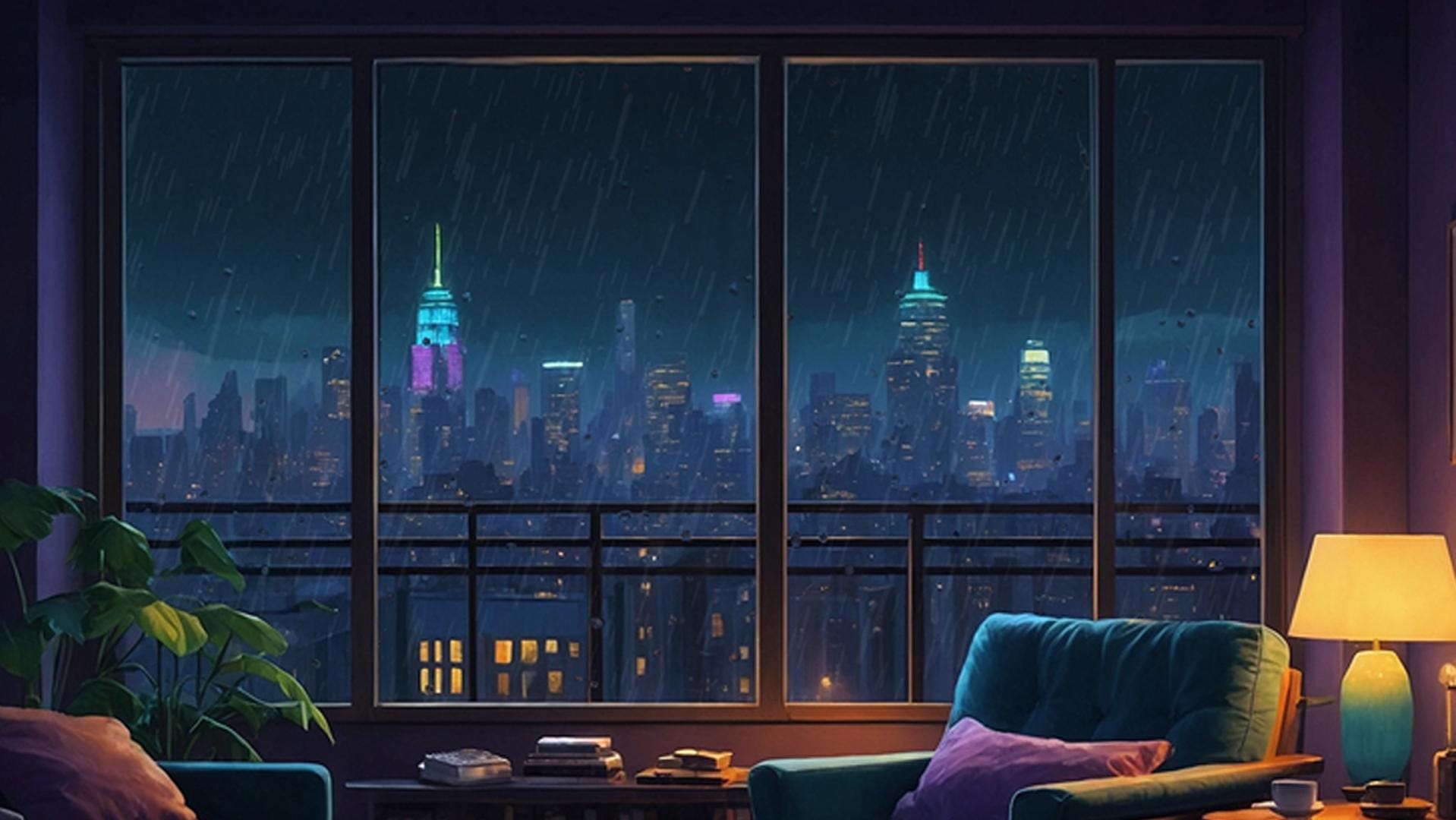 4 HD Loop Rain Drop Glass Lofi Animation Video Loop Lice Animations ...