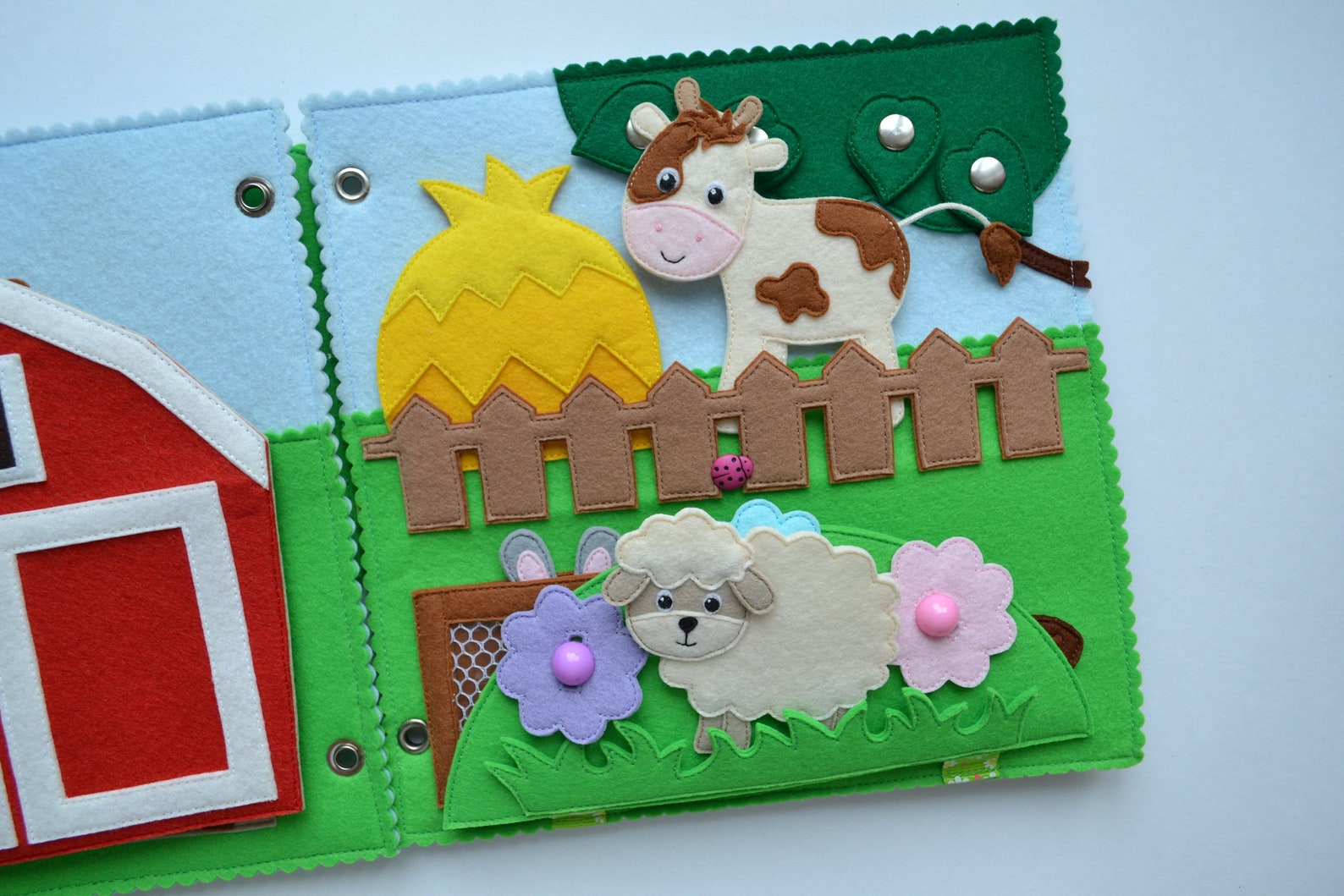 Farm quiet book Felt farm quiet book Quiet book page Felt | Etsy