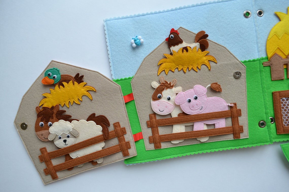 Farm quiet book Felt farm quiet book Quiet book page Felt | Etsy