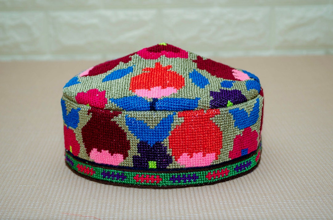 24 Uzbek Kufi Cap Authentic Uzbek Doppi Traditional Hand-embroidered ...