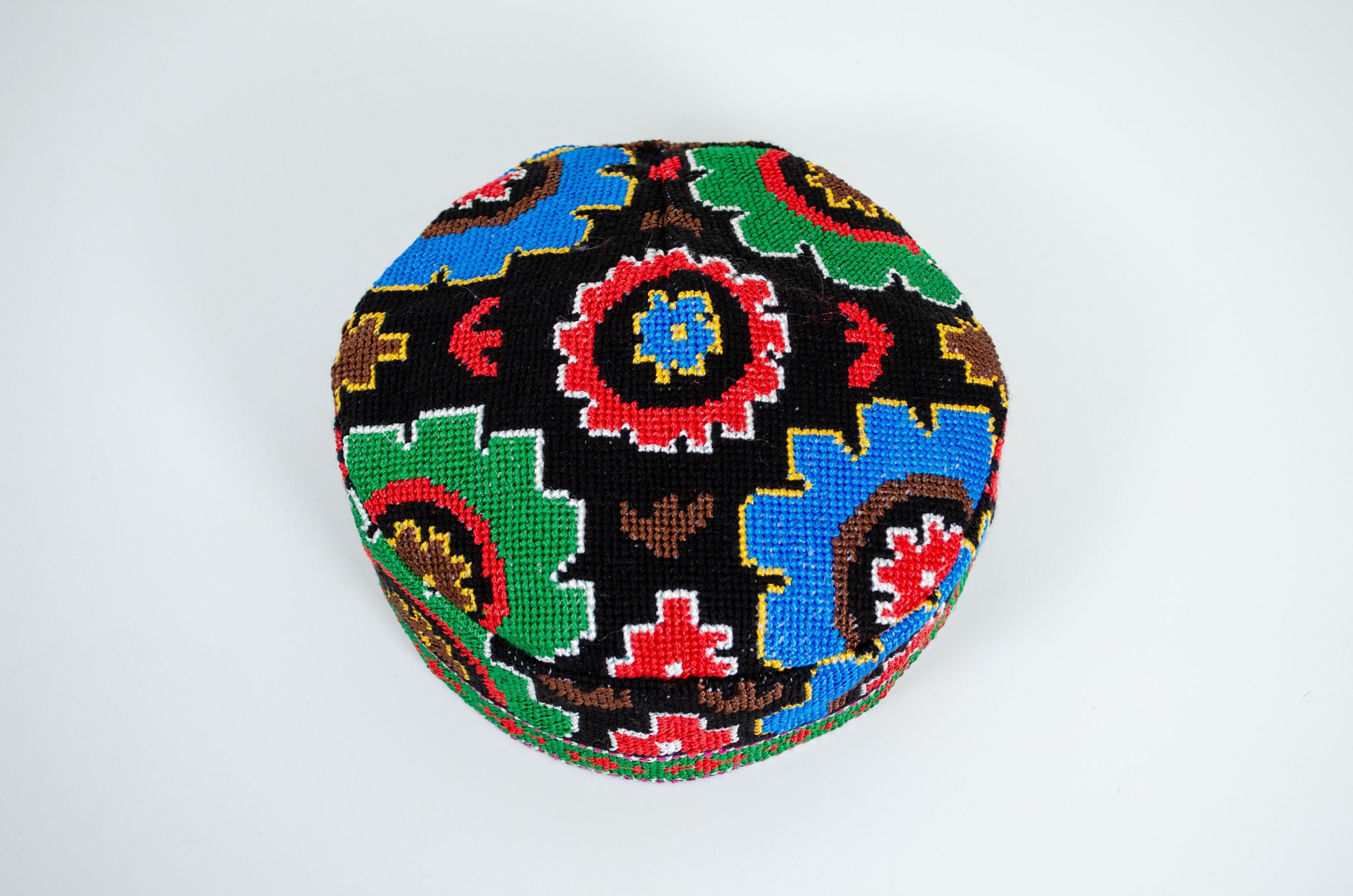 24,4" Handcrafted Ethnic Uzbek Doppi Kufi Hat Islamic Muslim Skullcap ...