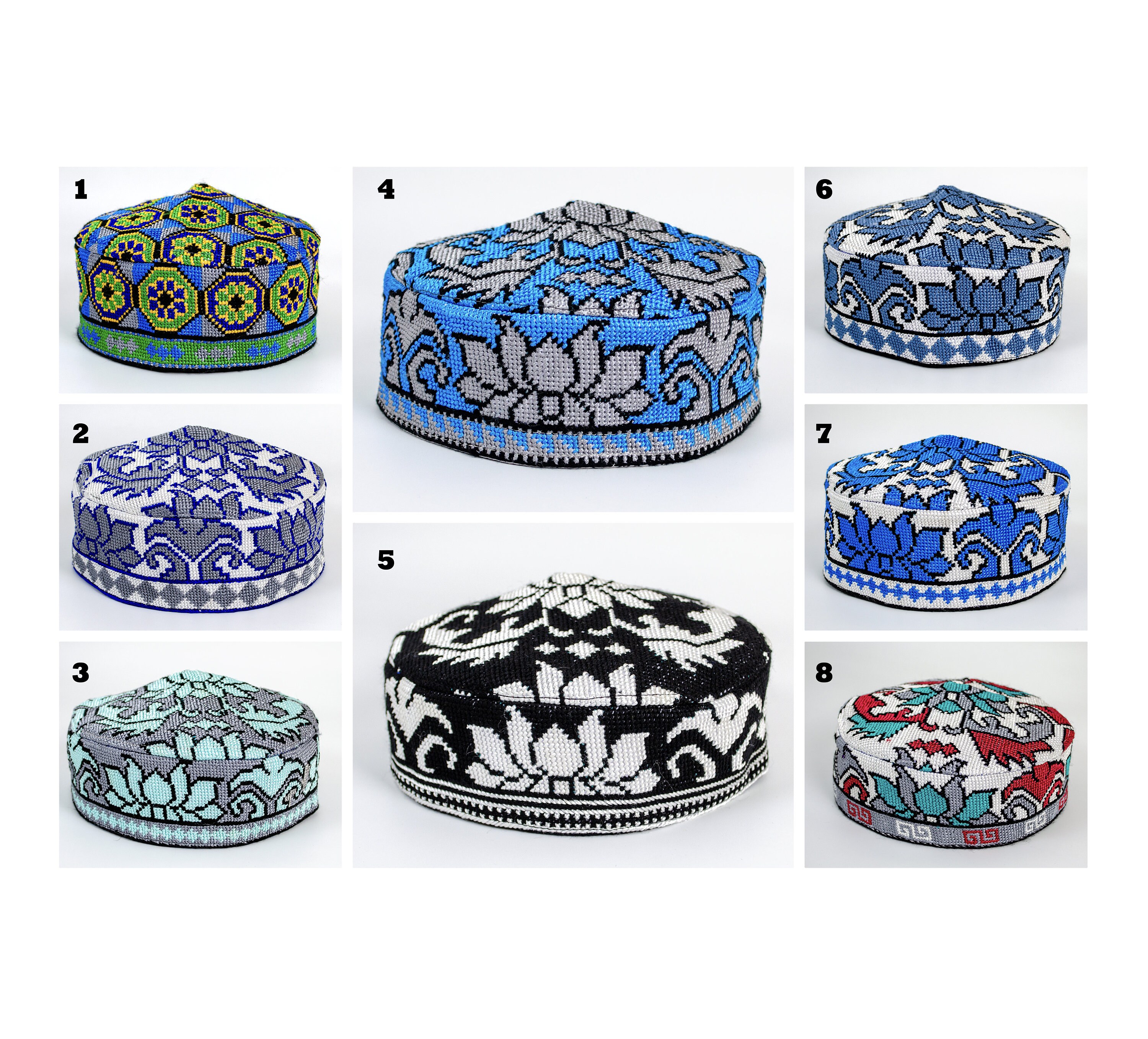 Choose Your Uzbekistan Hat Kufi Doppi Headwear Handcrafted Traditional ...
