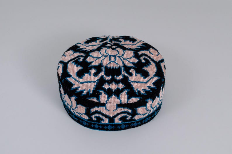 24" Uzbek Kufi Cap Authentic Uzbek Doppi Traditional Hand-embroidered ...