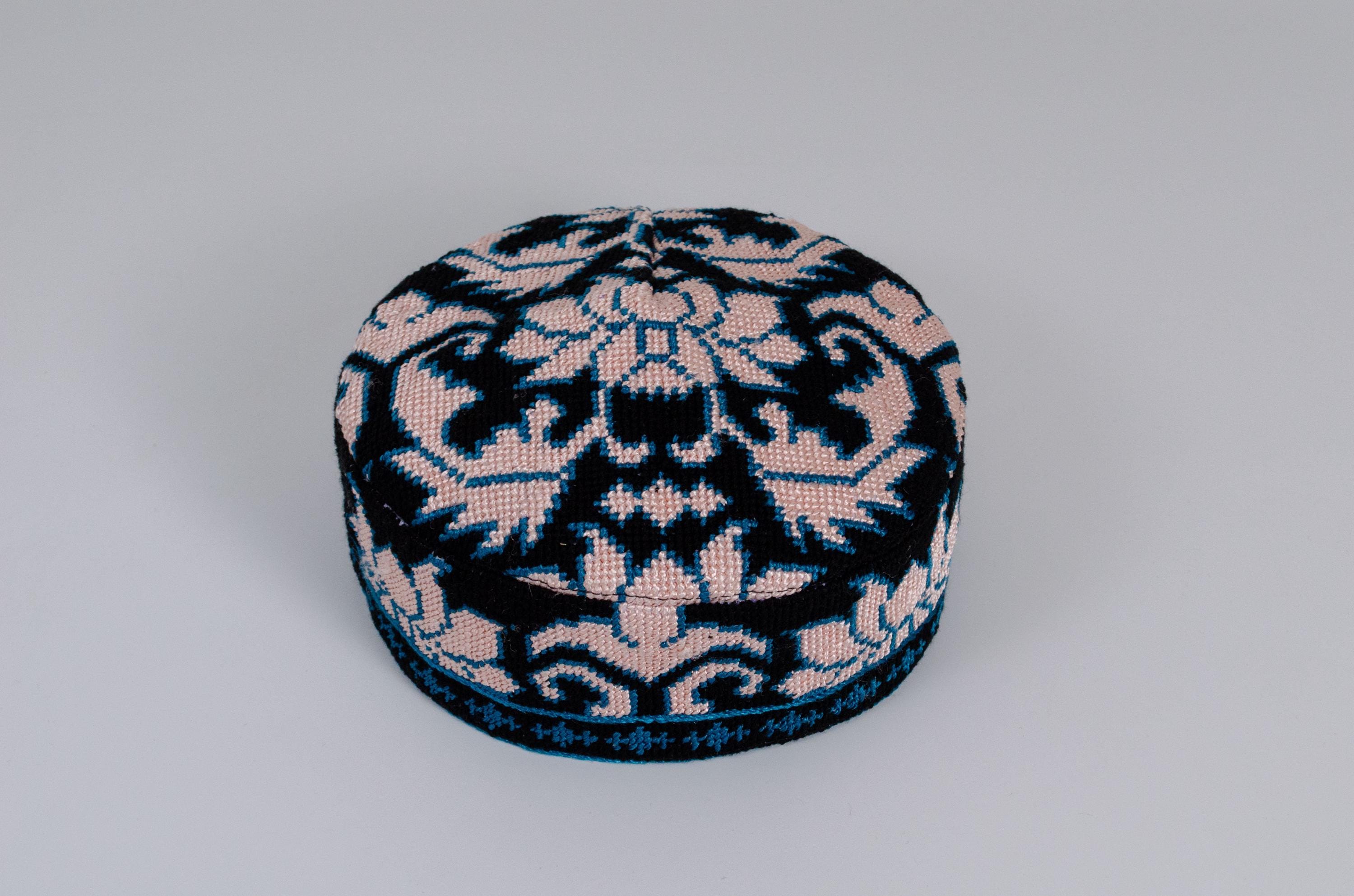 24" Uzbek Kufi Cap Authentic Uzbek Doppi Traditional Hand-embroidered ...