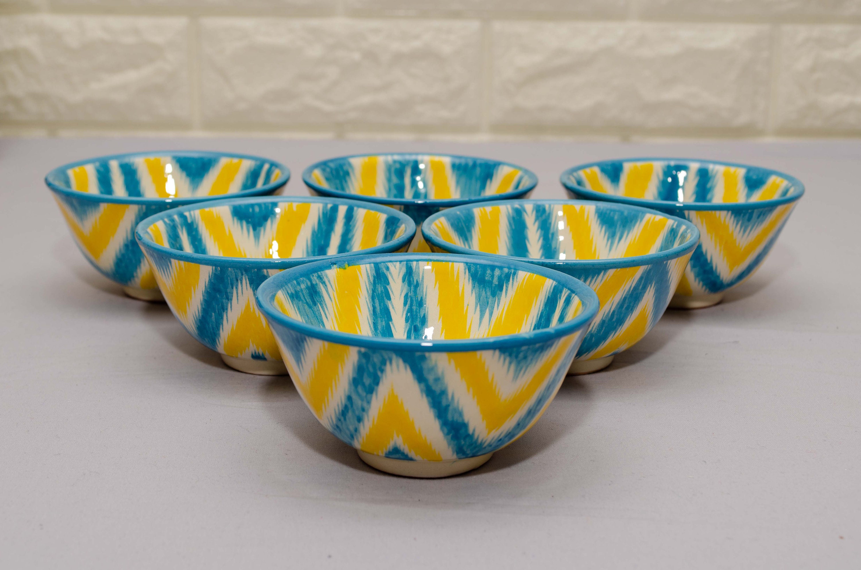 Uzbek Piala Ikat Ceramic Bowl Handmade Hand Painted Vibrant - Etsy UK