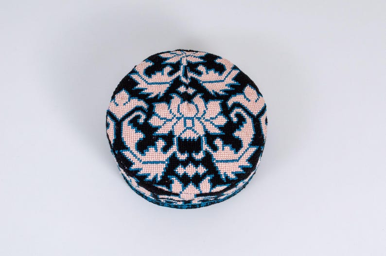 24" Uzbek Kufi Cap Authentic Uzbek Doppi Traditional Hand-embroidered ...