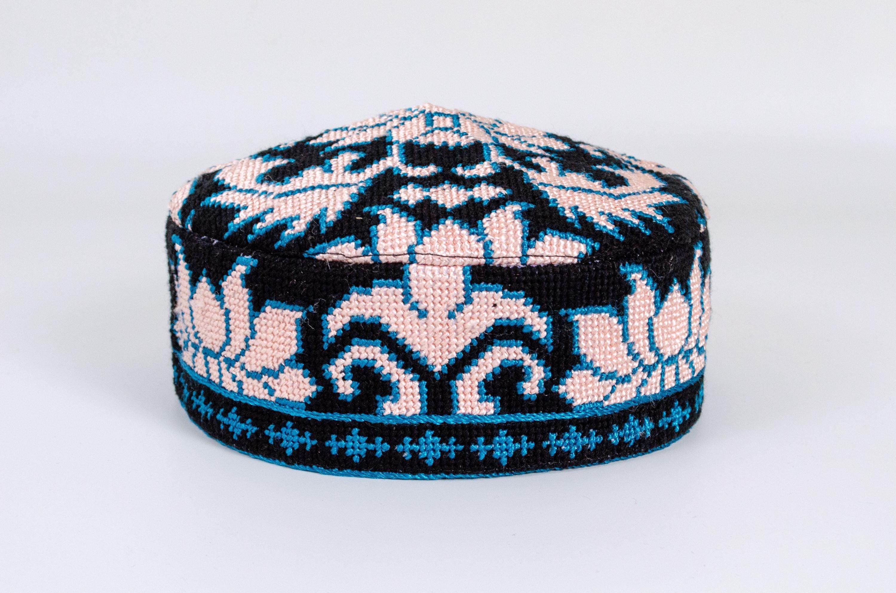 24 Uzbek Kufi Cap Authentic Uzbek Doppi Traditional Hand-embroidered ...