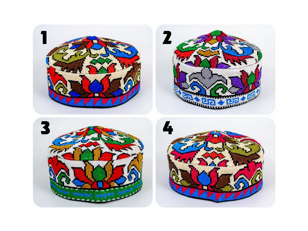 Choose Your Traditional Uzbekistan Doppi Headwear Handcrafted Kufi Hat ...