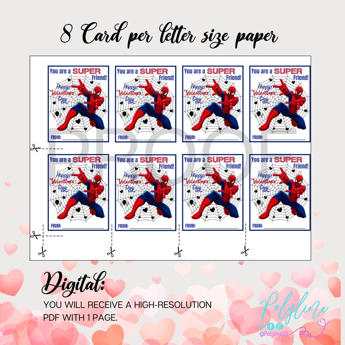 Spiderman Valentines Cards Exchange, Valentine Card for Classroom - Etsy