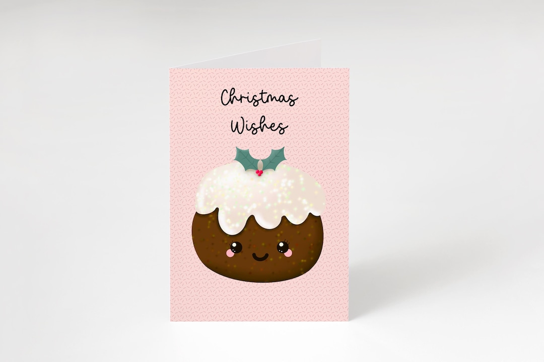 Christmas Pudding Christmas Card Greetings Card - Etsy