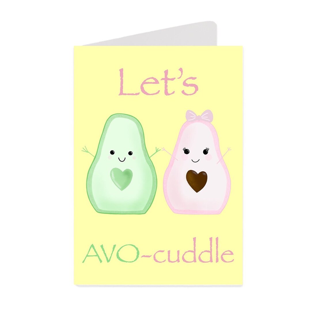 Lets Avo-cuddle Avocado Greetings / Birthday Card A5 - Etsy