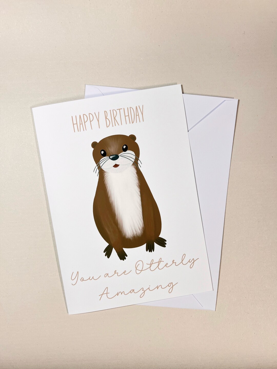 Otter Birthday Card - Happy Birthday - Greetings Card - Cute Otter - A5 ...