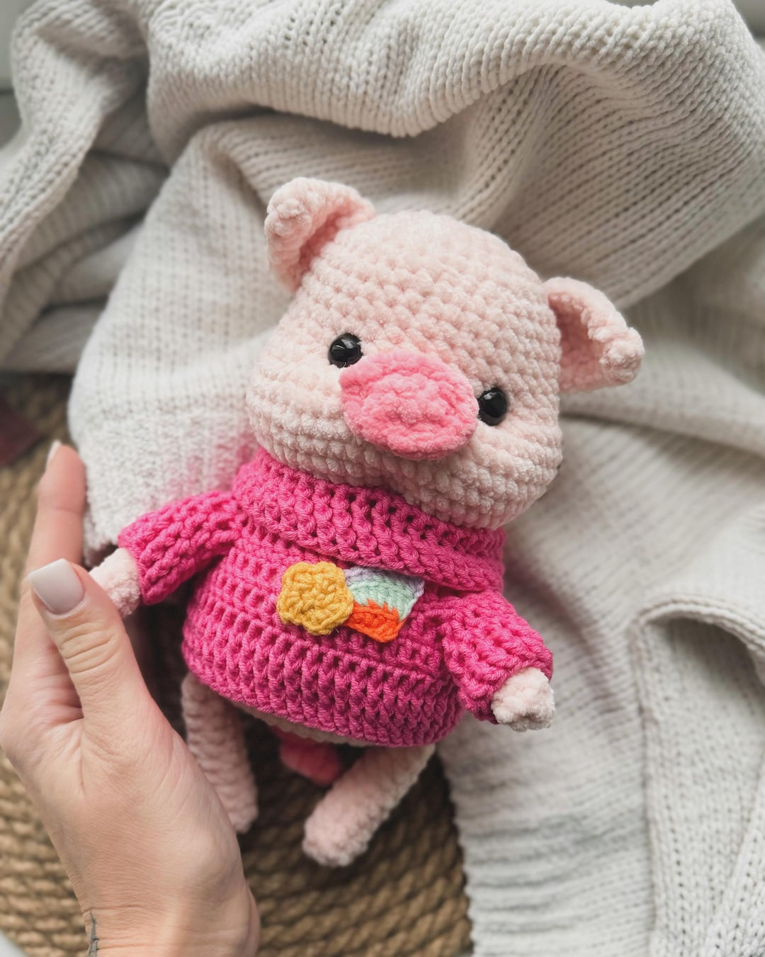 Crochet Pig. Big Pig. Waddles Pig. Cartoon Pig. Mabel Pig - Etsy