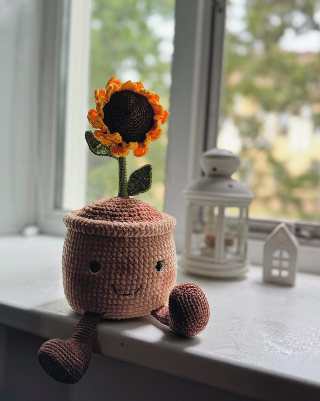 Flower in a Pot. Crochet Flower. Handmade Toy Flower. Plush Flower in a ...