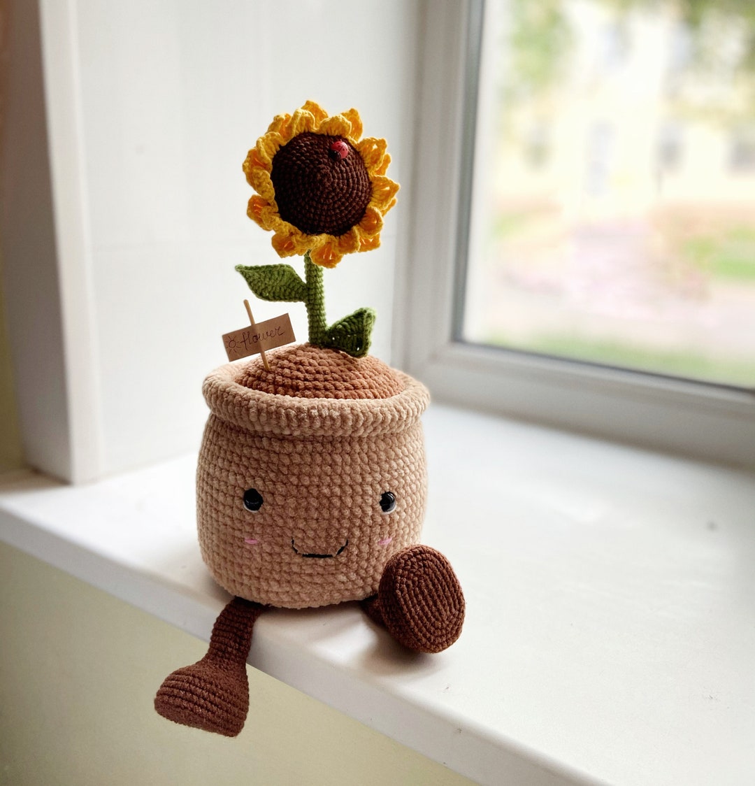 Flower in a Pot. Crochet Flower. Handmade Toy Flower. Plush Flower in a ...