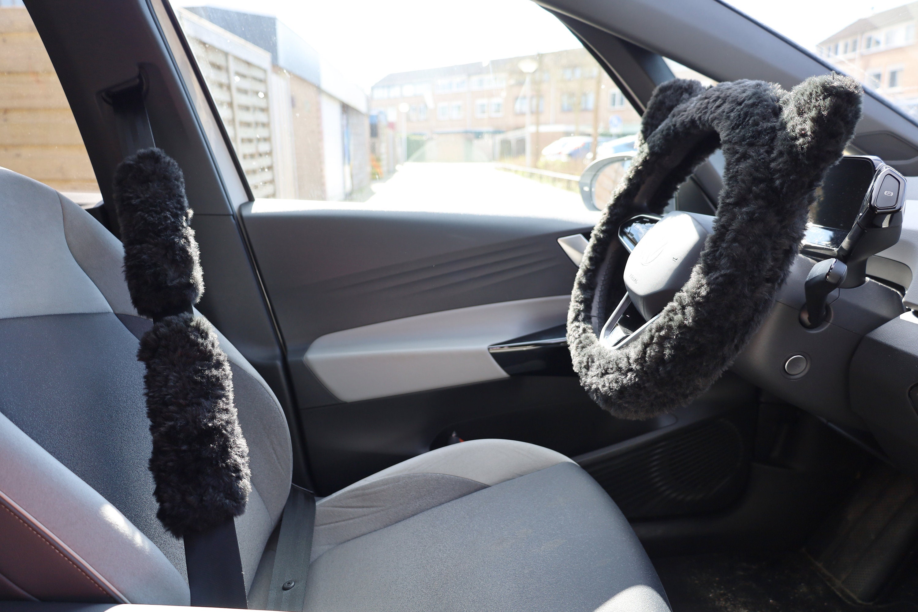 Crochet Cat Ears Steering Wheel Cover: Fluffy Car Accessories - Etsy