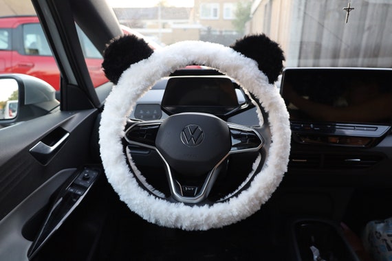 Crochet Car Steering Wheel Cover Fuzzy Handmade Panda Ears Steering Wheel Cover Fluffy Soft Stering Wheel Cover Cozy Boho Car Accessories Etsy