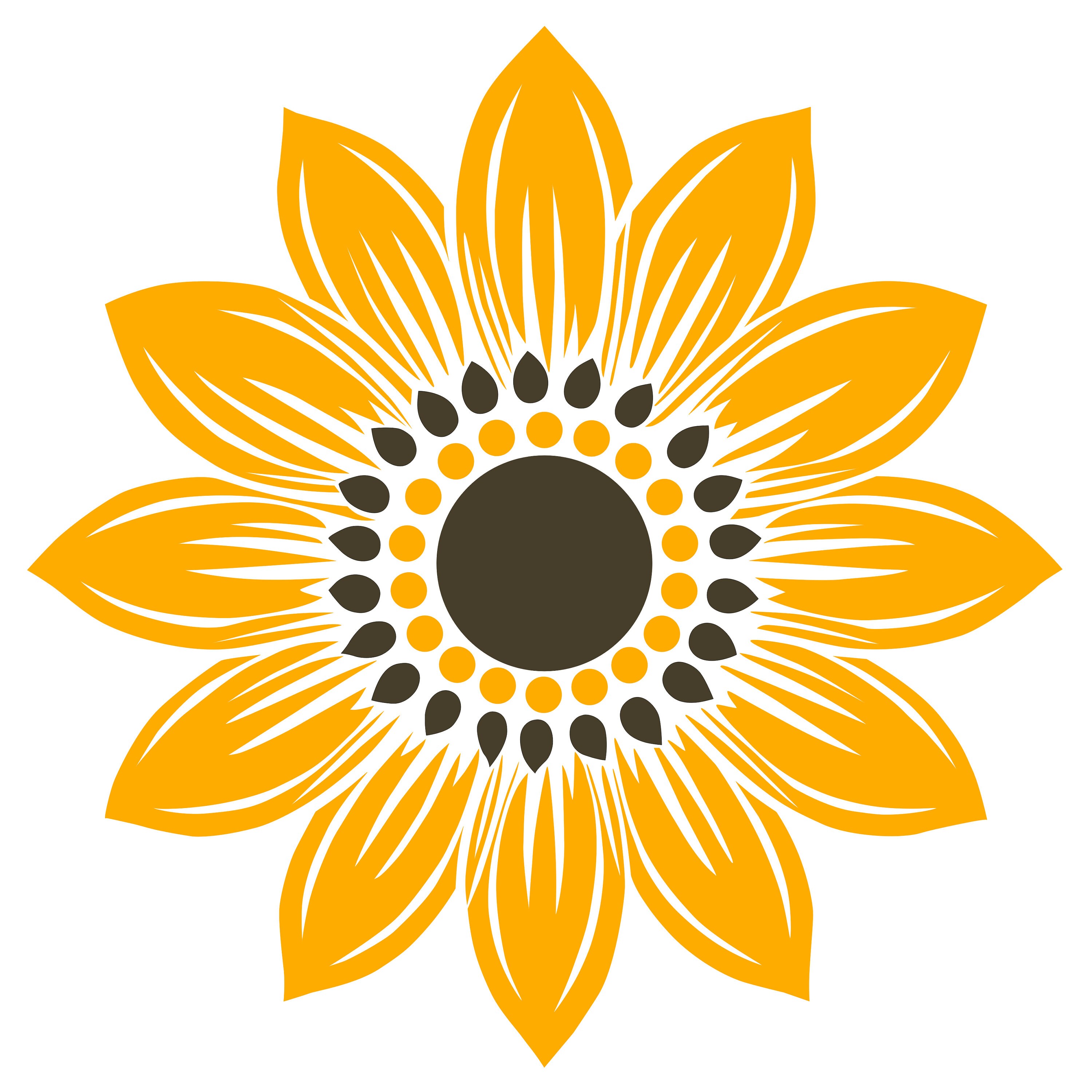 Sunflower SVG Png Pdf Dxf Psd Flower Svg Digital - Etsy