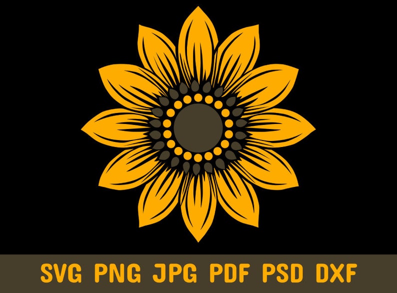 Sunflower SVG Png Pdf Dxf Psd Flower Svg Digital - Etsy Hong Kong