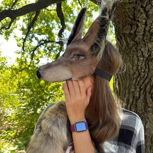 Coyote Mask With Tail | Cute Furry Animal Mask | Therian Gift for Teen ...