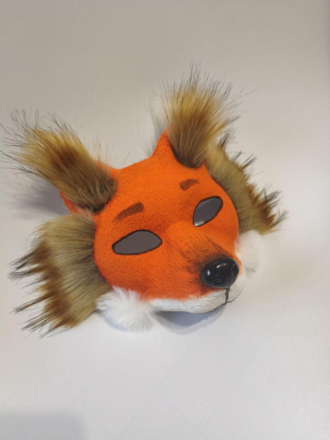Orange Therian Fox Mask, Handmade Fox Cosplay, Quadrobics Mask Furry ...