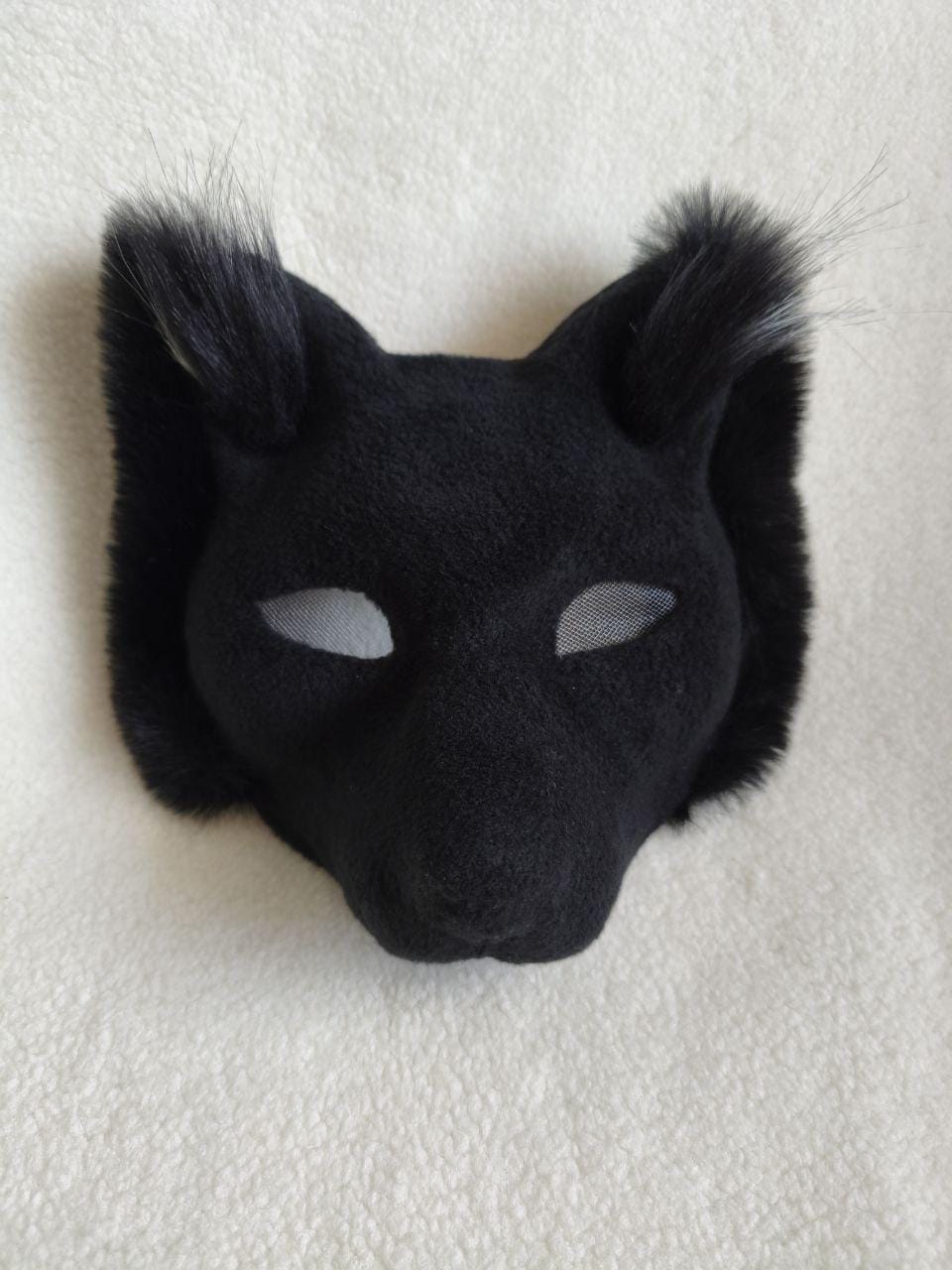 Black Wolf Therian Mask – Handmade Realistic Wolf Mask, Animal Spirit ...