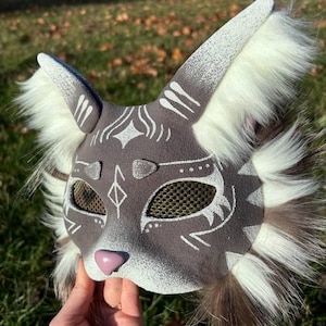 Mystical Therian Cat Mask Handmade Feline Cosplay Accessory Therian ...