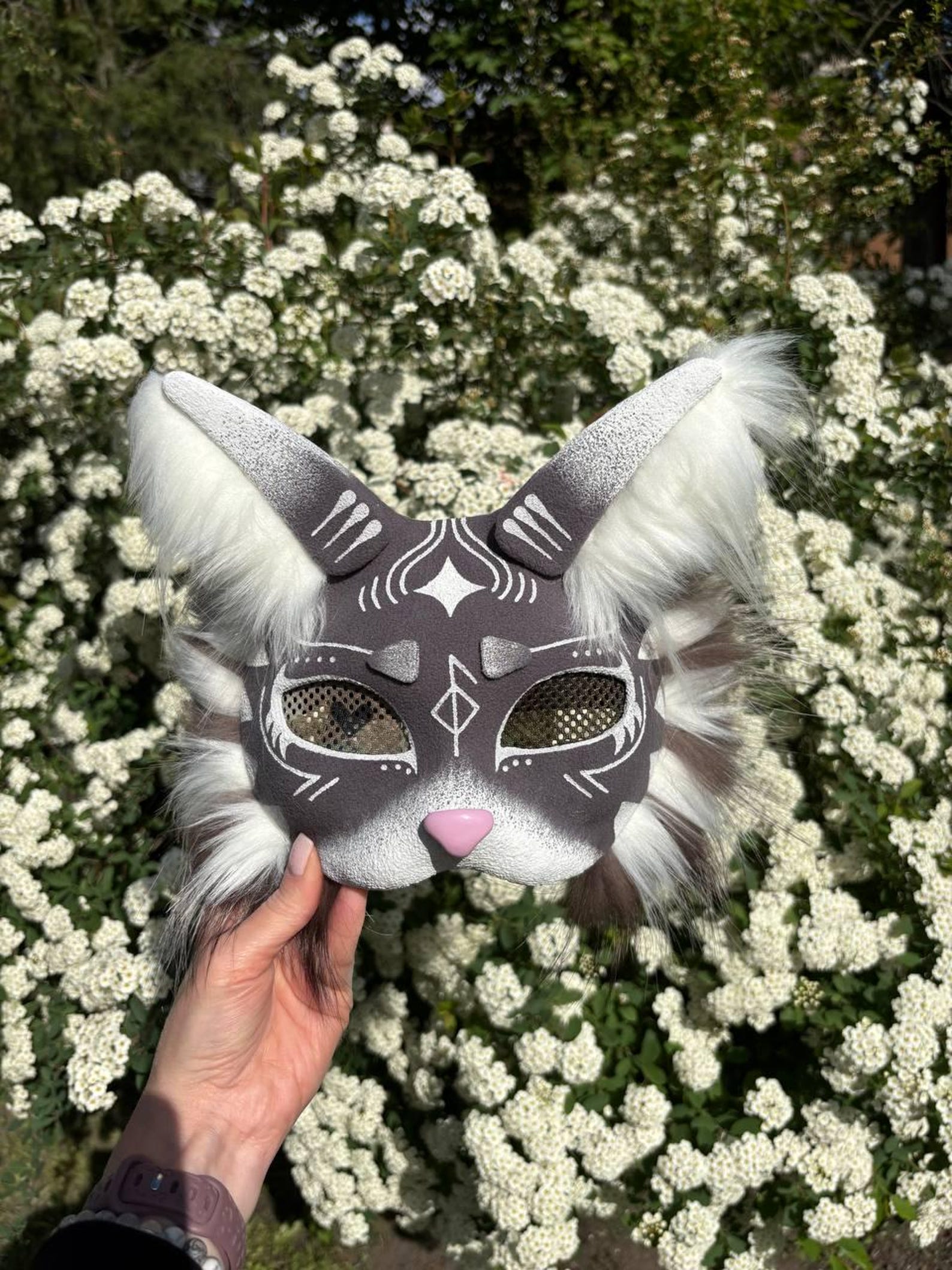 Norwegian Forest Cat Therian Mask Gray Tabby Therian Cat Mask Handmade ...