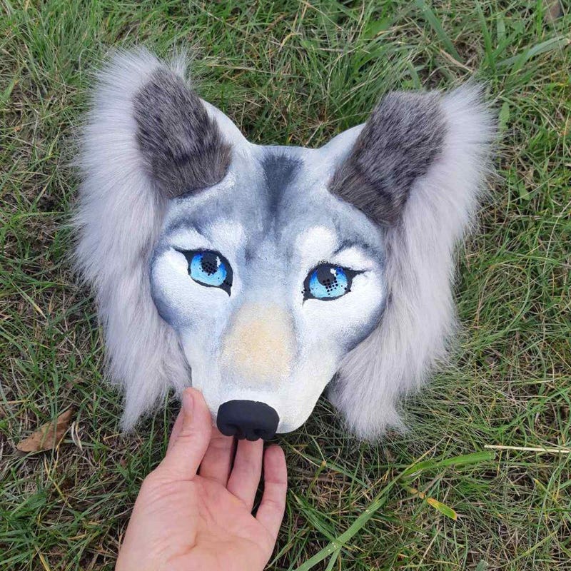 Grey Wolf Therian Mask - Etsy