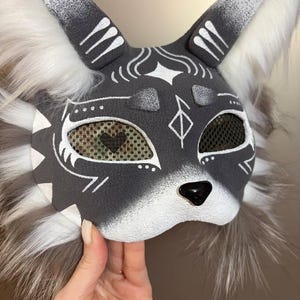 Norwegian Forest Cat Therian Mask Gray Tabby Therian Cat Mask Handmade ...