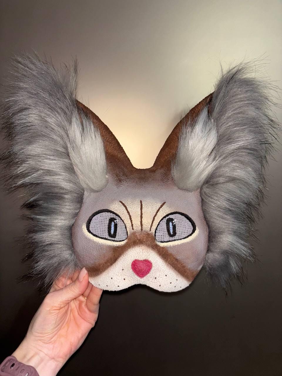 Therian Cat Mask – Furry Cat Cosplay Mask With Big Ears, Quadrobics Cat ...