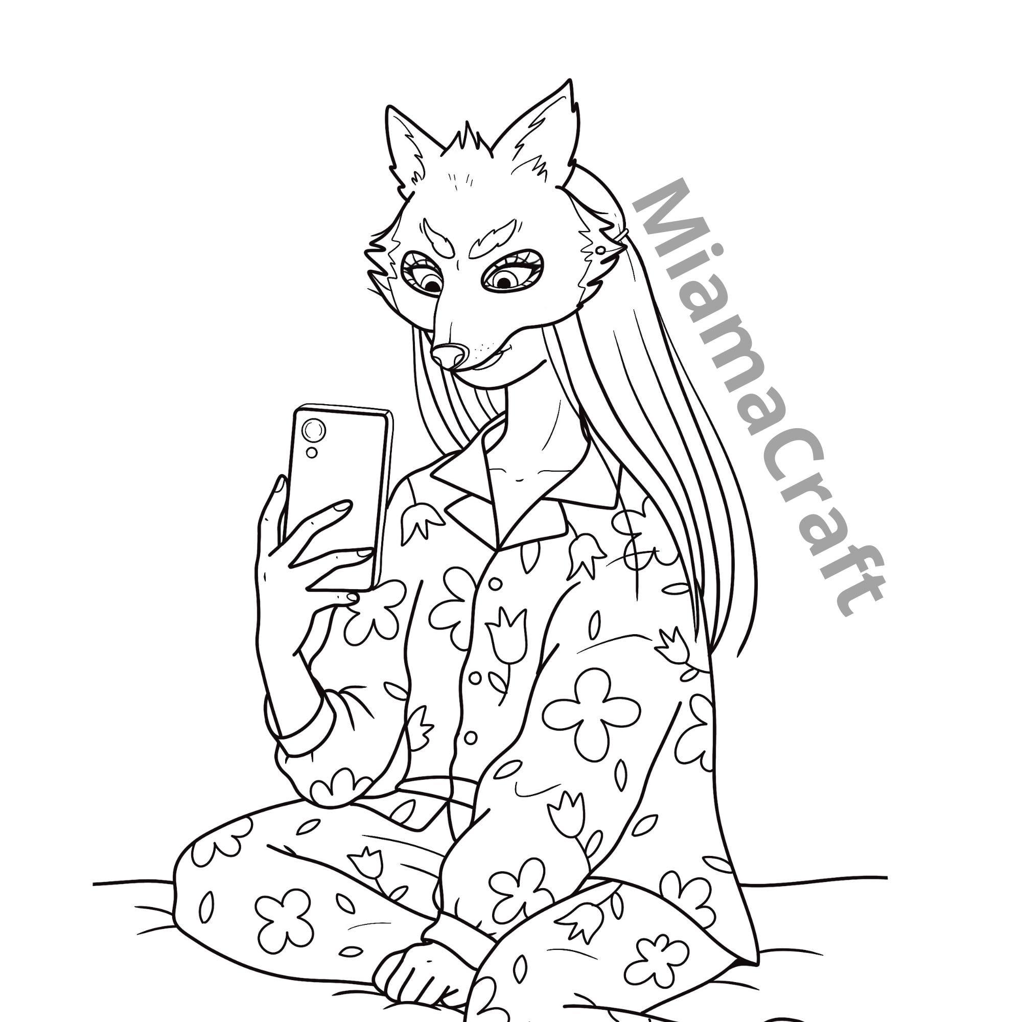 Therian Coloring Pages – 5 Printable Pages, Digital Download Animal ...