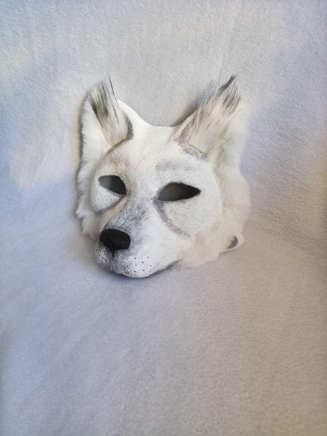 White Wolf Mask for Furry Cosplay, Therian Wolf Mask Costume, Animal ...