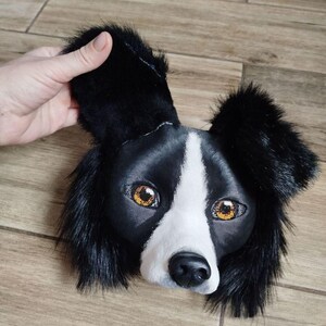 Border Collie Mask – Handmade Dog Mask for Cosplay, Therianthropy, and ...