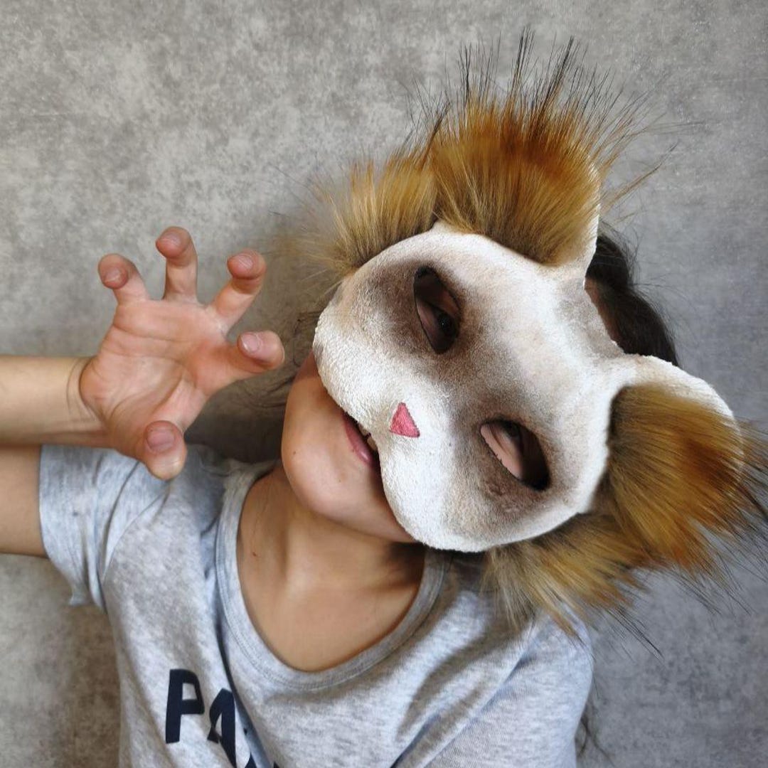 Therian Mask Ferret – Realistic Animal Mask, Handmade Fleece Cosplay ...