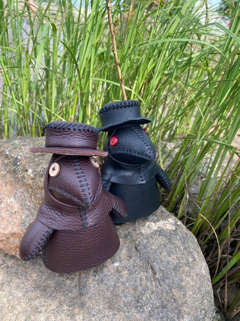 Handmade Leather Plague Doctor Toy, Gothic Desk Decor - Etsy