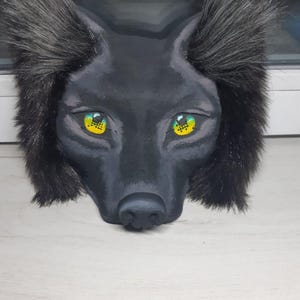 Quadrobics Animal Fluffy Wolf Mask Handmade Cosplay Mask Furry Costume ...